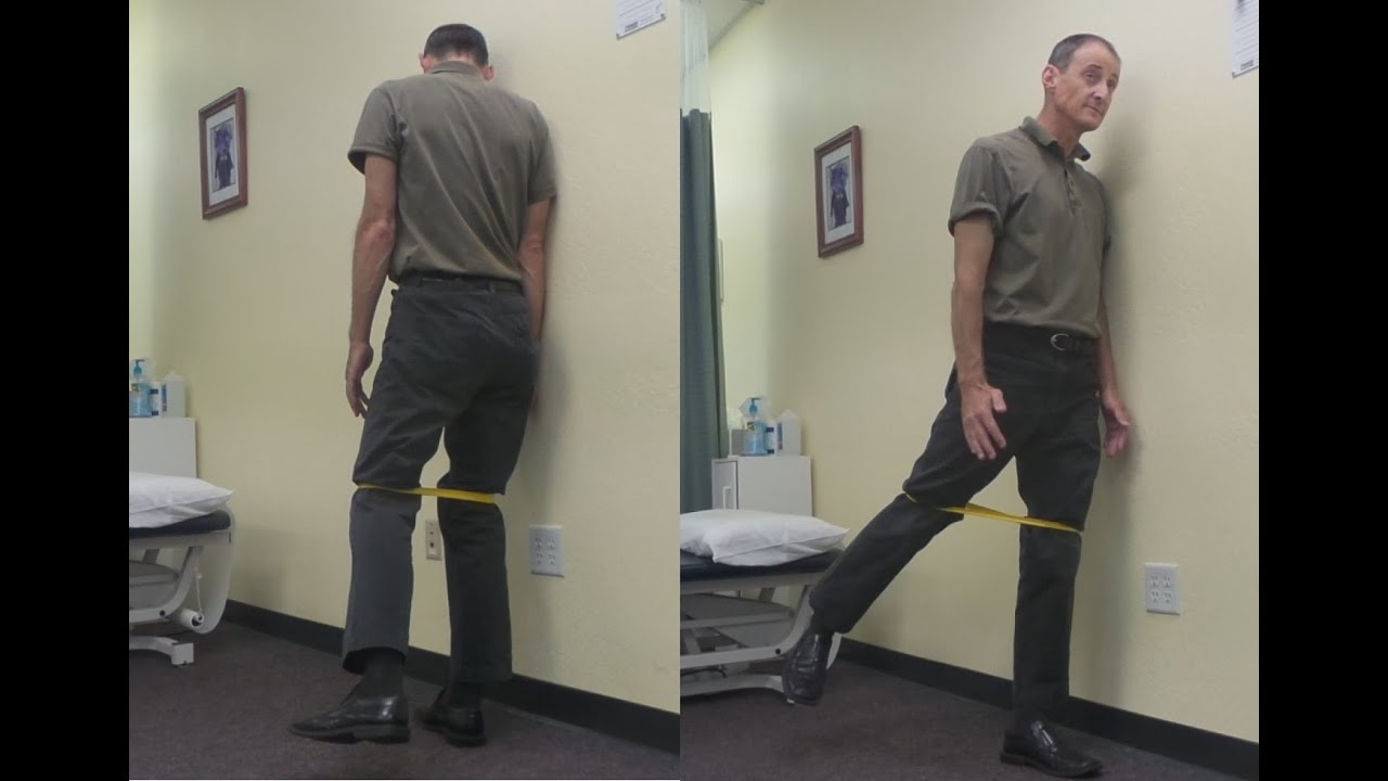 standing glute activation exercises with mini-band - YouTube