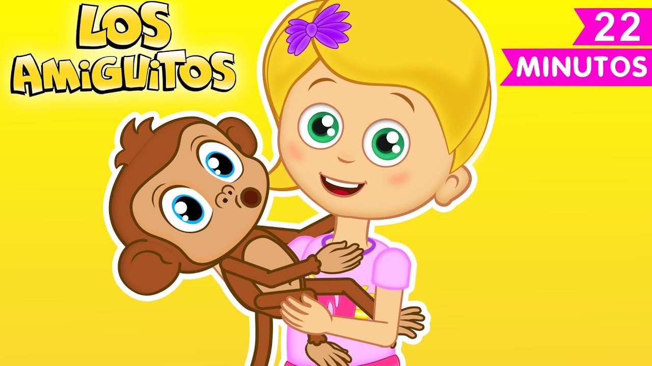 🐵🤎 Cinco Monitos 🤎🐵 Canción Colección | Los Amiguitos Canciones ...