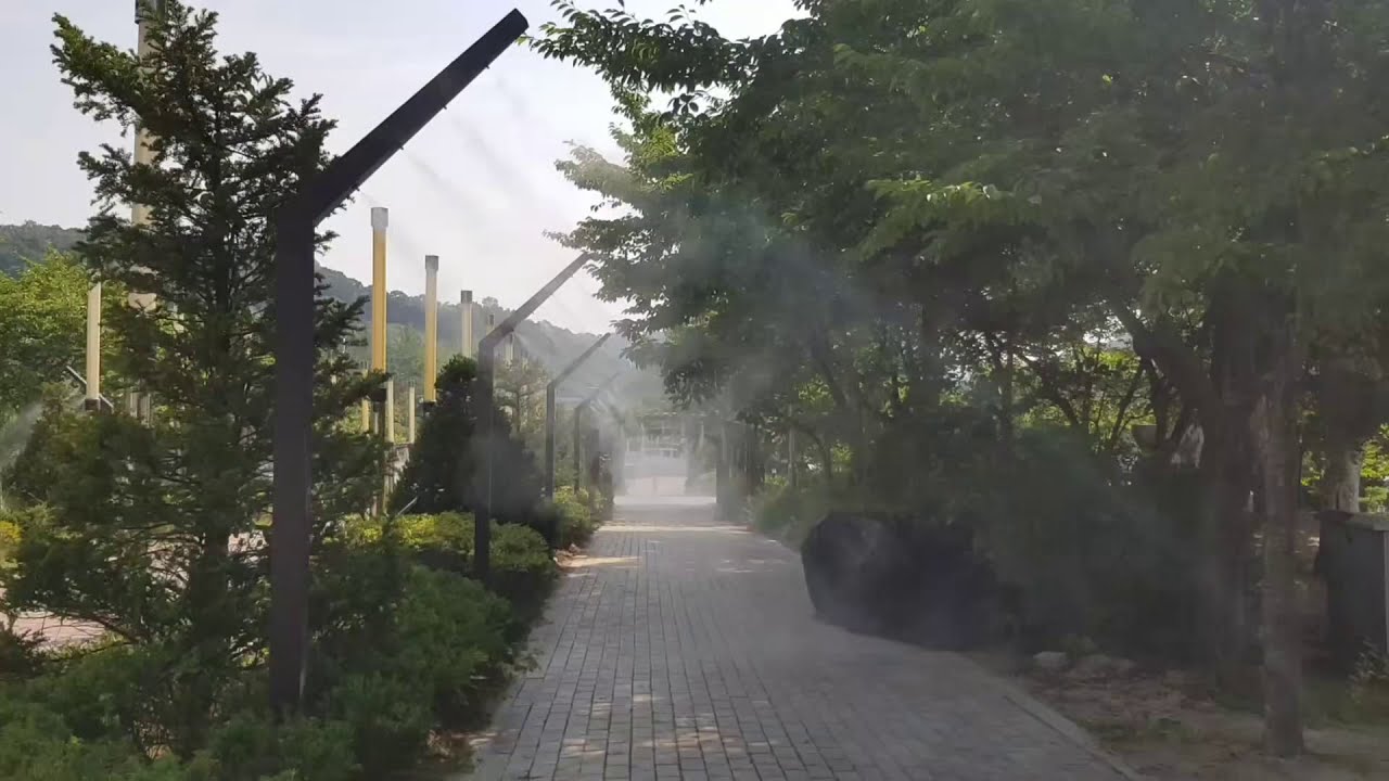 쿨링포그 시스템 이천 설봉공원 미스트폴(Mist Pole) - YouTube