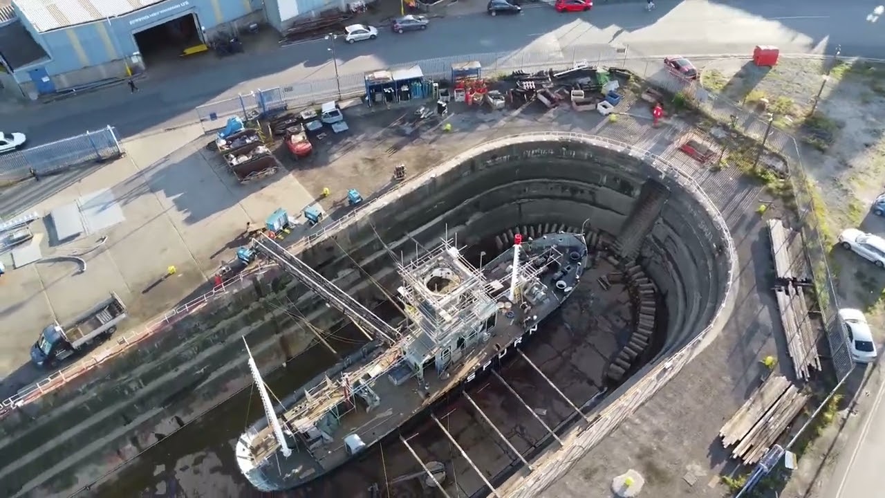 Spurn Lightship in the dry dock in William Wright Dock - YouTube
