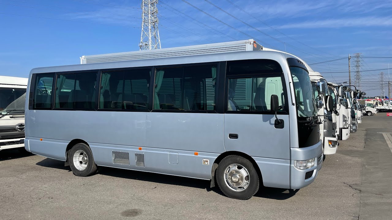 Nissan Civilian Bus 2017 Silver Color | Heavy Equipments Japan - YouTube