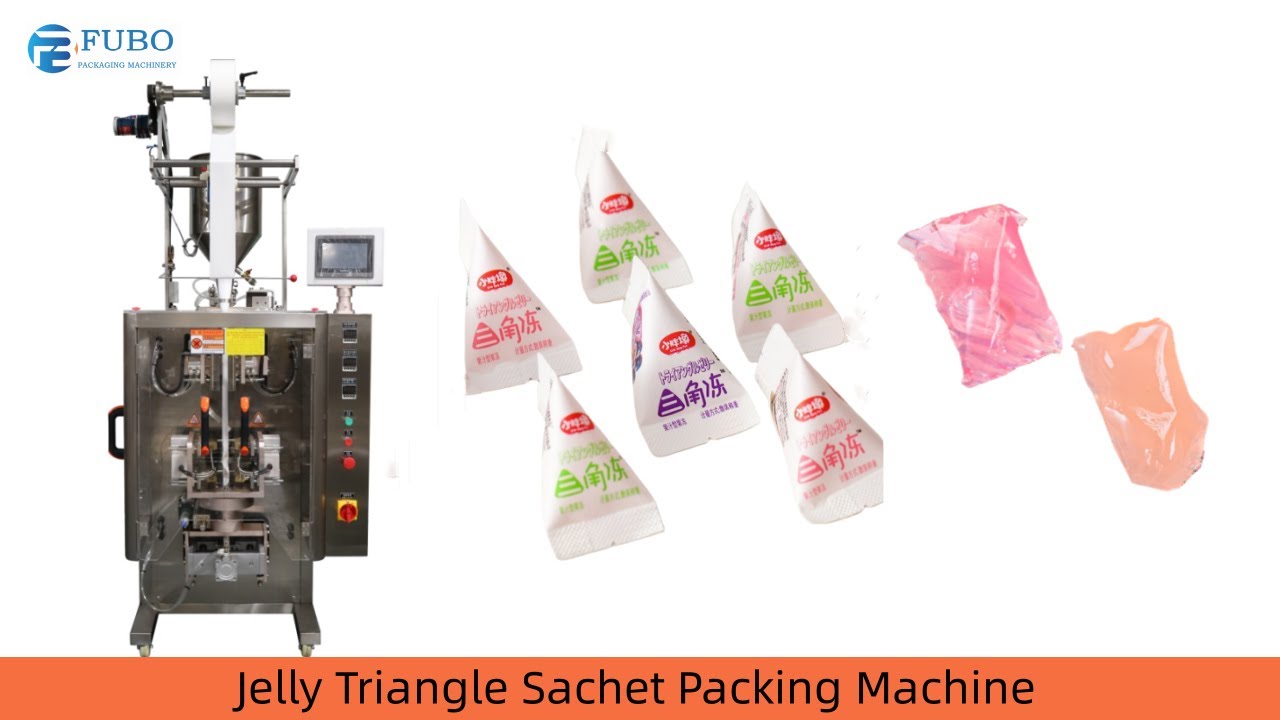 jelly triangle sachet packaging machine | Jelly packing machinery - YouTube