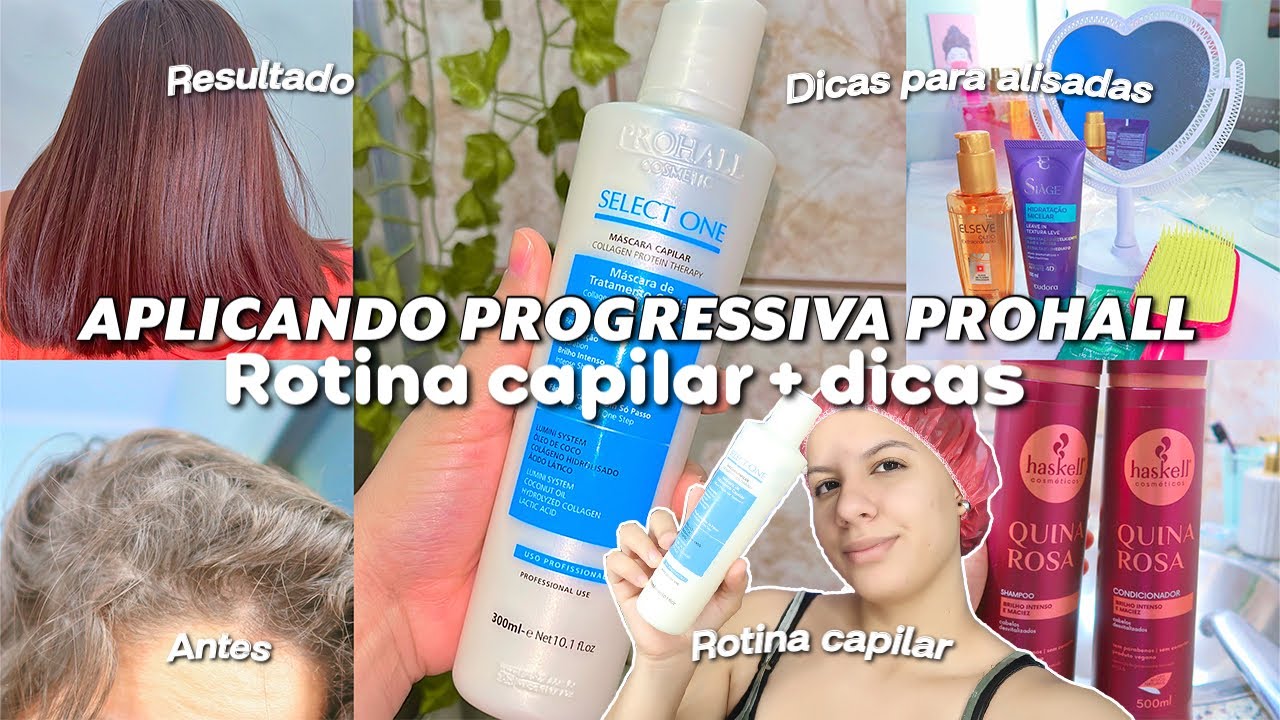 APLICANDO A PROGRESSIVA SELECT ONE PROHALL no meu CABELO💖 rotina ...