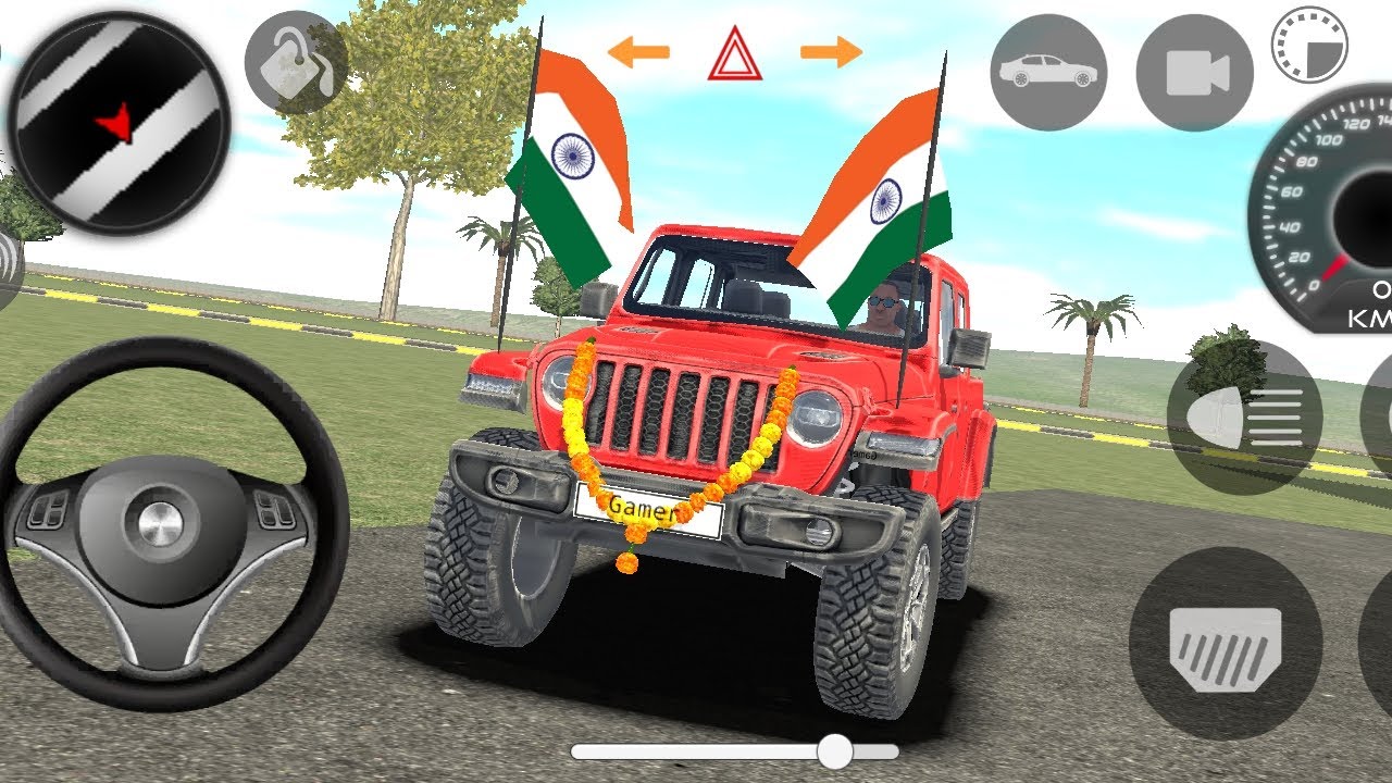 Indian Cars Simulator 3D Mahindra Red Campar Gadi game City Offroad ...