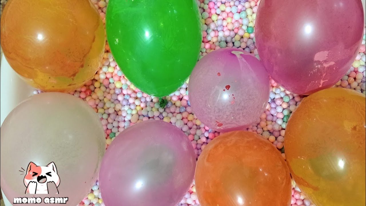 ASMR cutting balloons slime || making slime wiht balloons - YouTube