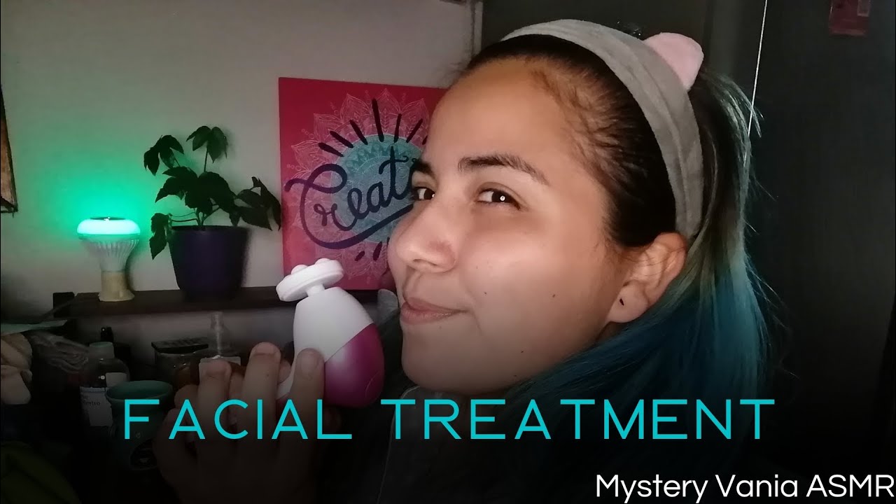 Facial treatment for you ASMR (Tapping, scratching, machine sounds ...