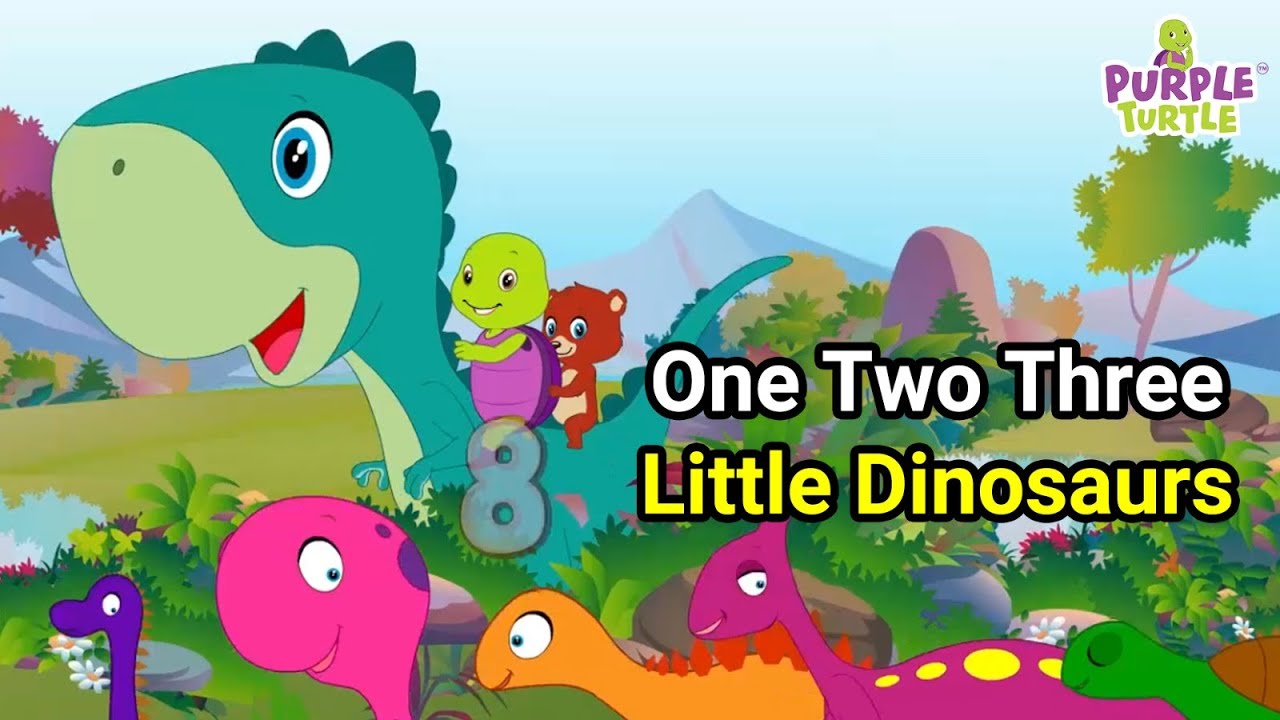 One Two Three Little Dinosaurs | Nursery Rhymes | Cartoon | Animals ...
