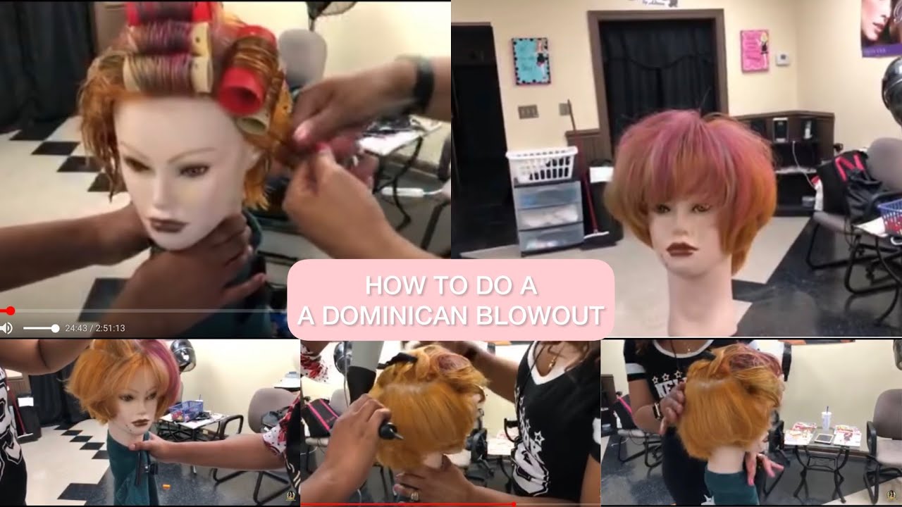 DETAILED TUTORIAL HOW TO DO A DOMINICAN BLOWOUT USING HAIR ROLLERS AND ...