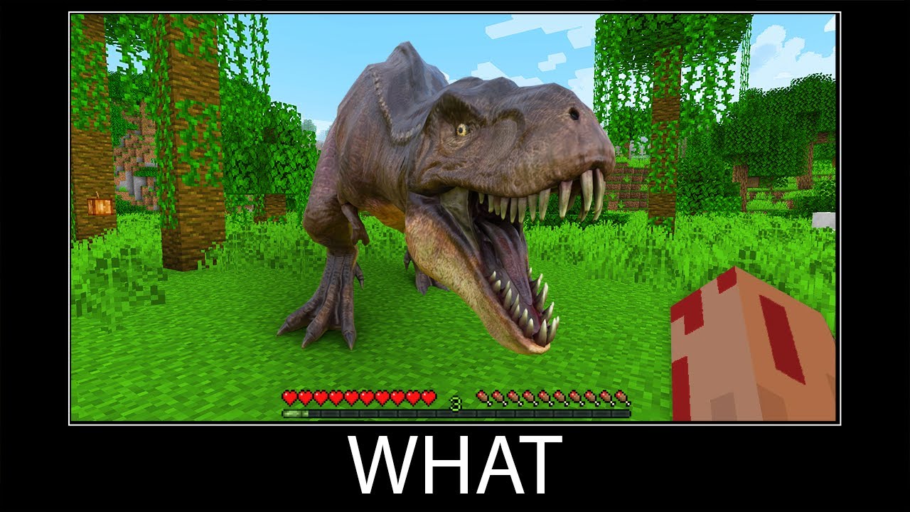 Minecraft wait what meme part 374 realistic minecraft Dinosaur - YouTube