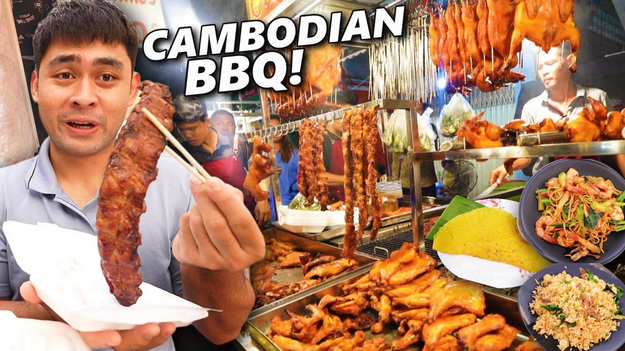 GIANT Kanto Style BBQ! Cambodian Street Food Tour sa Palengke!🇰🇭 ...