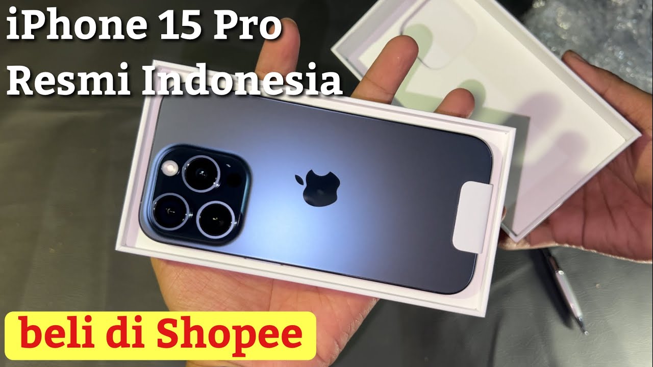 Unboxing iPhone 15 Pro Resmi Indonesia Blue Titanium beli online di ...