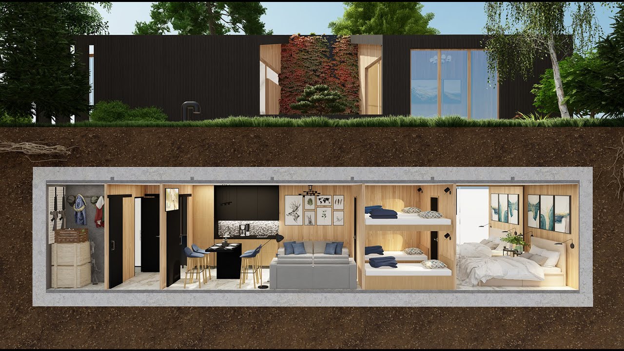 Architectural 3D Animation: Bunker Interior Concept 10'x50' |Lumion ...