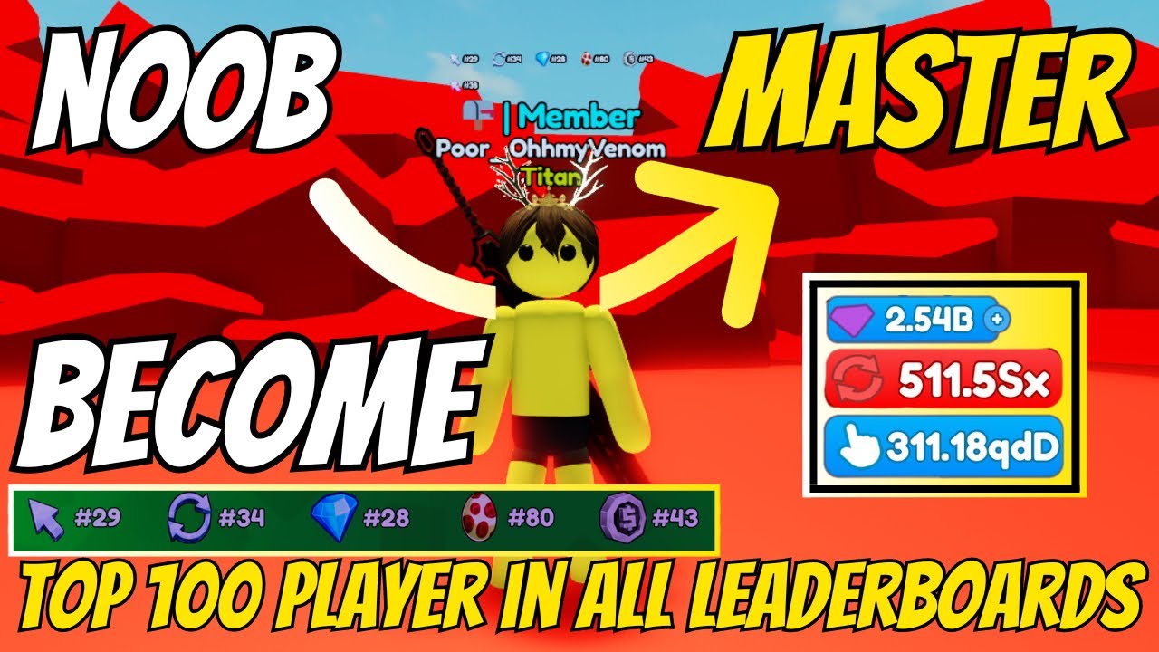 Noob to Master! Become overall Top 100🏆! 500Sx Rebirth! In Clicking ...