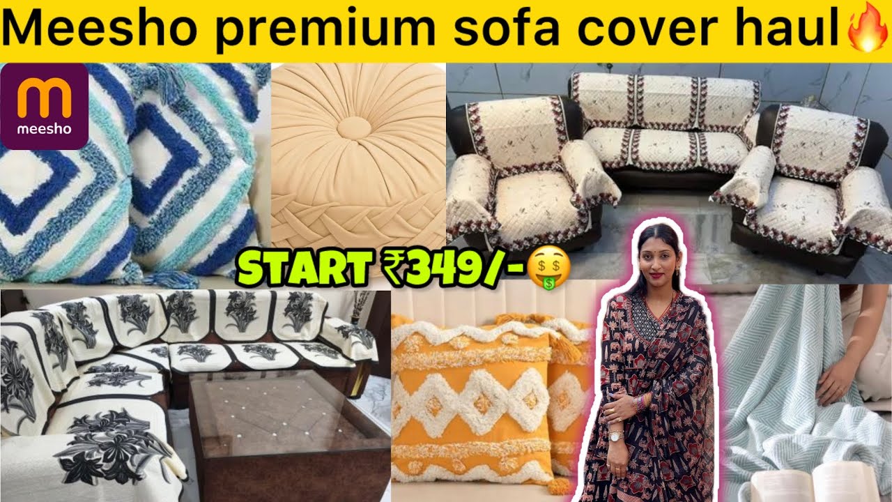 Meesho premium sofa cover haul🧡||New Latest design start ₹349/-🤯 # ...