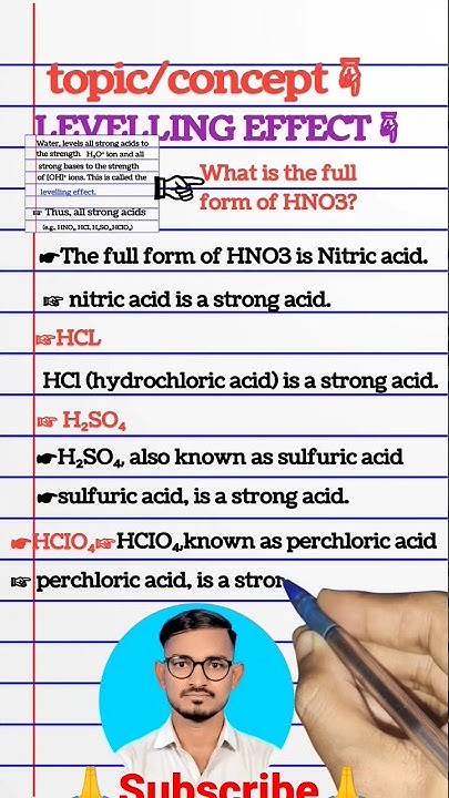 Class11 what is levelling effect with example?what is the leveling ...