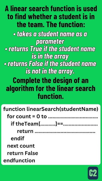 Linear Search Algorithm #linearsearch #gcse #computerscience #exam # ...