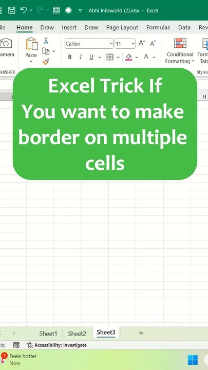 Don't draw borders like this ! Instead use this amazing trick #short #shortsfeed #excel - YouTube