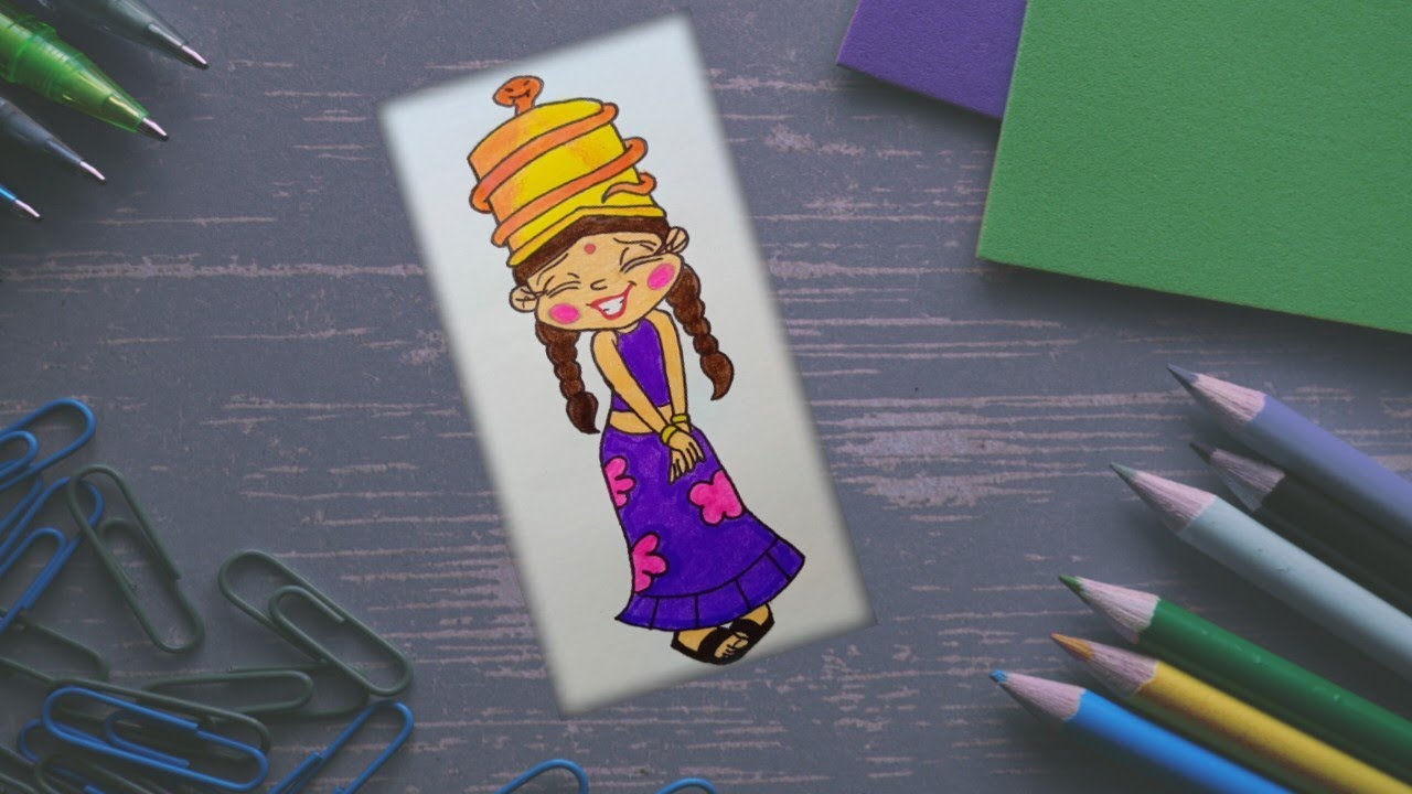 Step-by-step guide: Easy Chutki drawing and coloring tutorial - YouTube