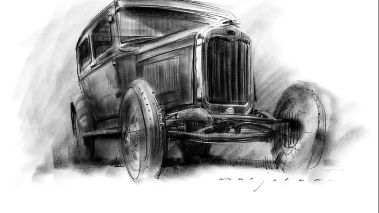 Model A Ford Sketch - iPad Pro and Procreate - YouTube