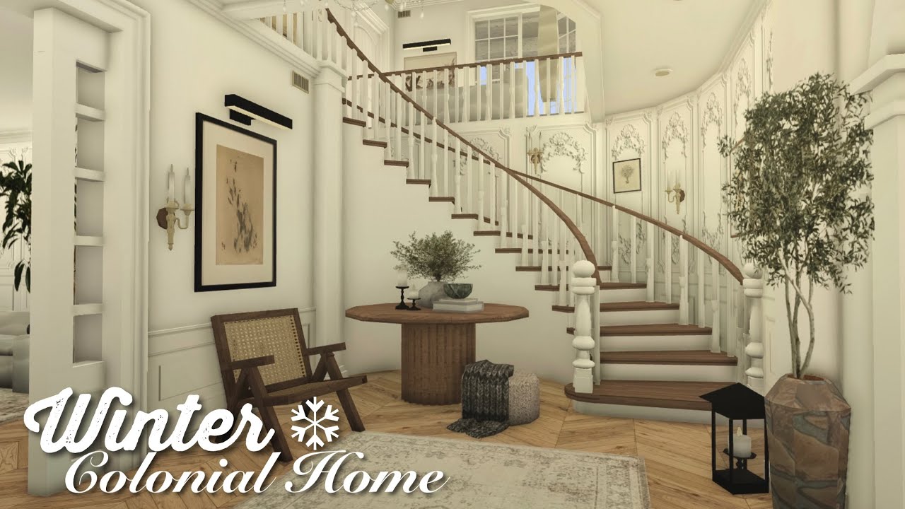 Bloxburg: Winter French Colonial Home | Speedbuild | Roblox Bloxburg ...