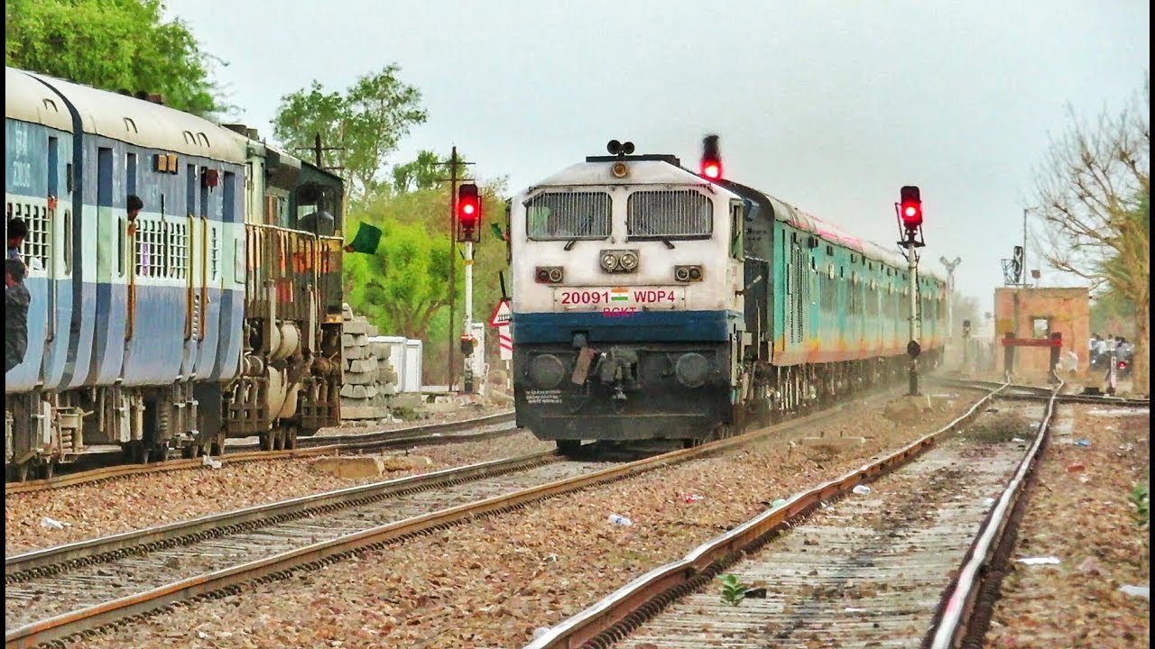 Single Line Crossing Trains | Indian Railways - YouTube