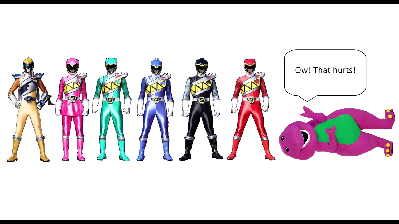 Power Rangers beat up Barney #1 - YouTube