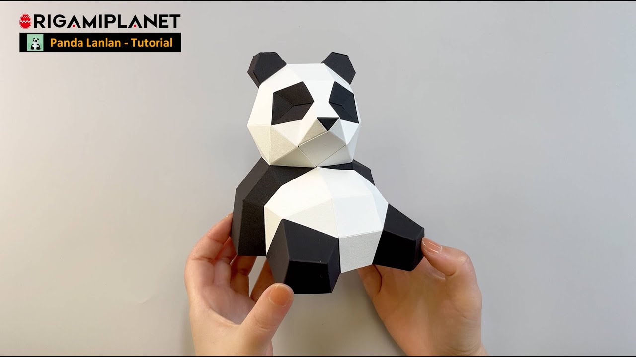 Origamiplanet Panda Lanlan 3D origami Papercraft video tutorial | 3D ...