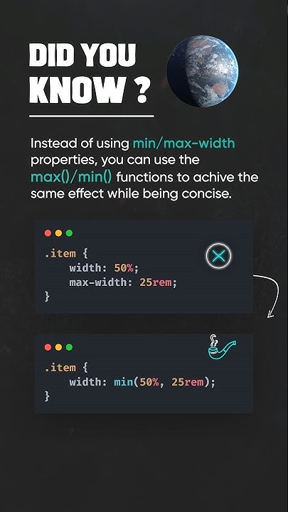 Min And Max Functions In Css Html Htmlcss Programming Webdeveloper Vscode Css3 Youtube