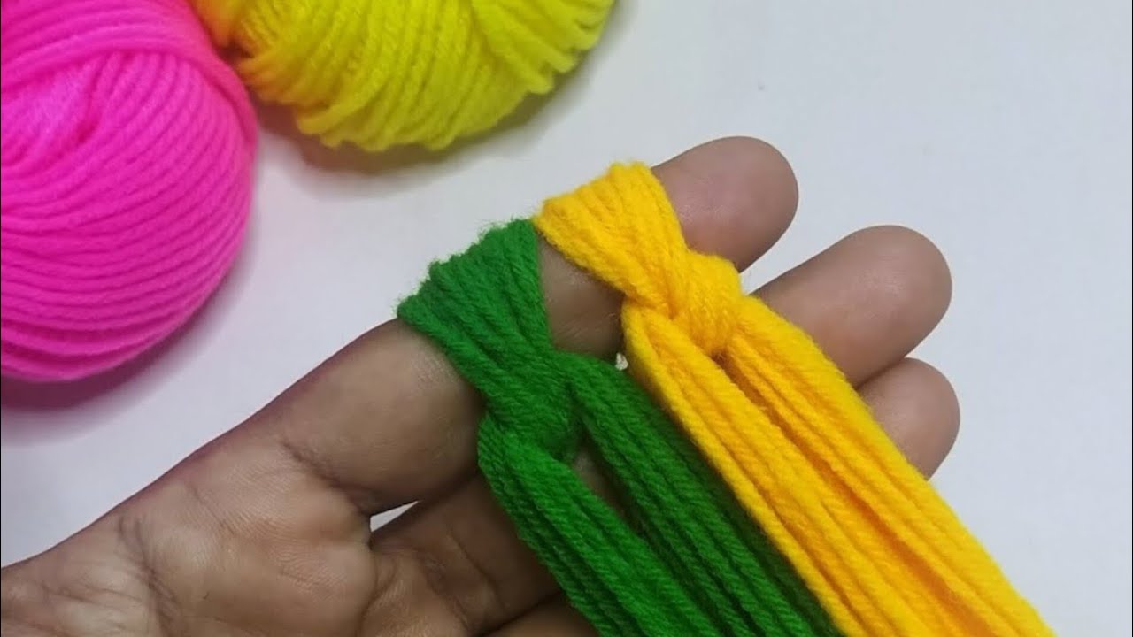 Super easy 3 Beautiful Woolen Yarn Flower making ideas with Finger ...