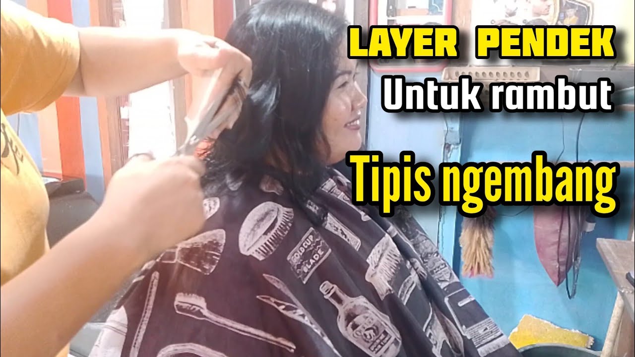 Layer pendek untuk rambut tipis dan ngembang - YouTube