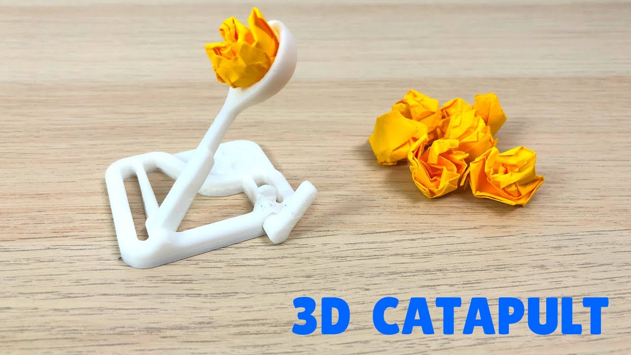 Having fun with a 3D printed Desk Catapult - YouTube