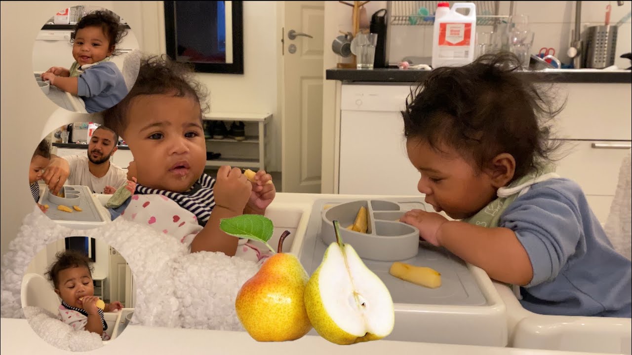 Twins!😍 pear is good😋The babies love it 😍BLW - YouTube
