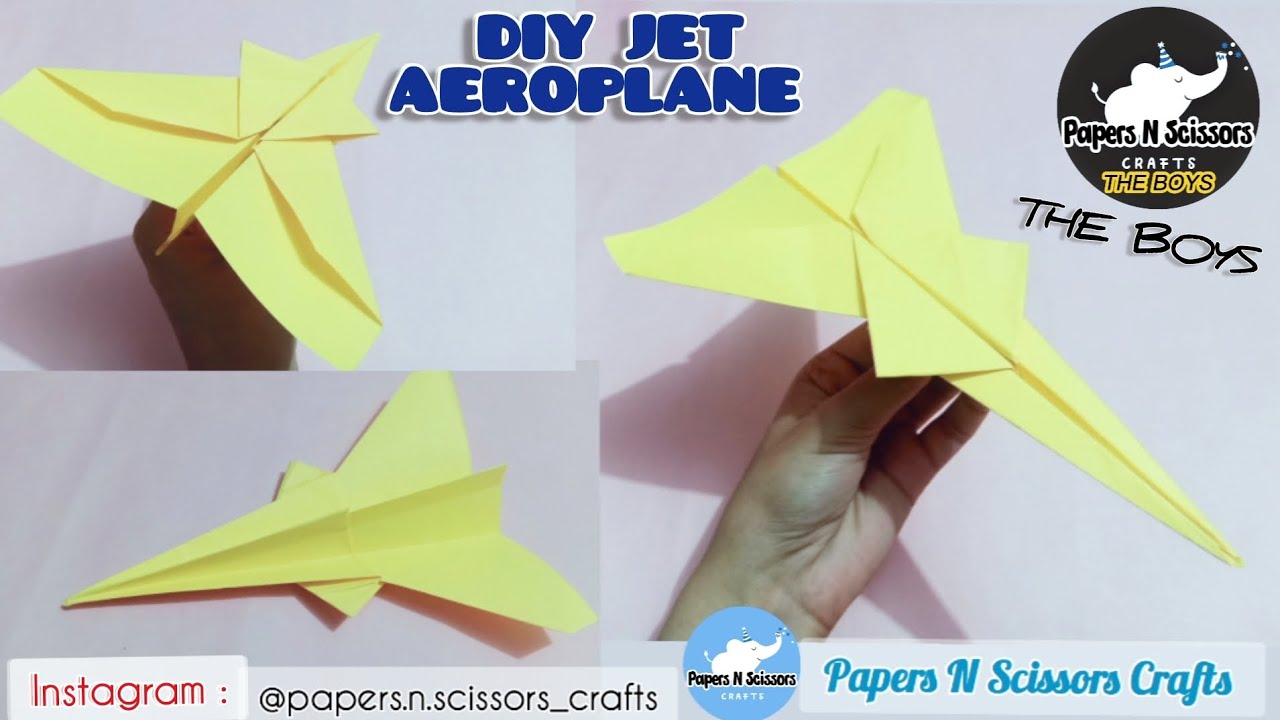 How to make Jet (AEROPLANE) ️ with paper!! So easy to make ! "THE BOYS ...