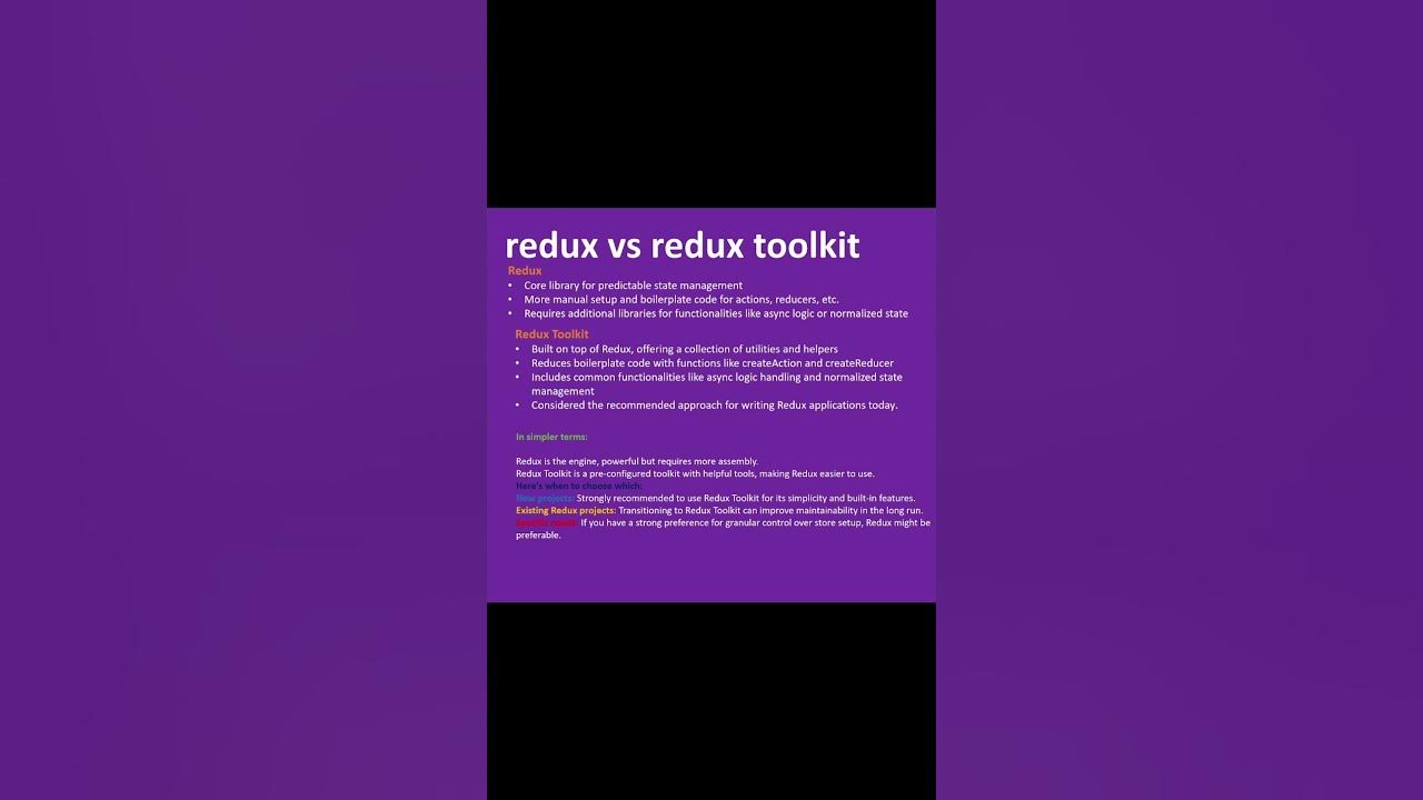 Redux Vs Redux Toolkit Coding Reactjsredux Reduxtoolkit Beginners Youtube 8321
