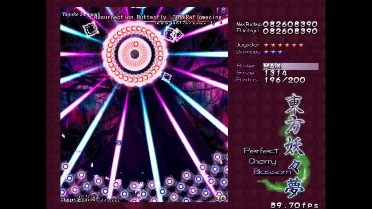 Yuyuko Saigyouji - "Resurrection Butterfly -30% Reflowering-" - YouTube