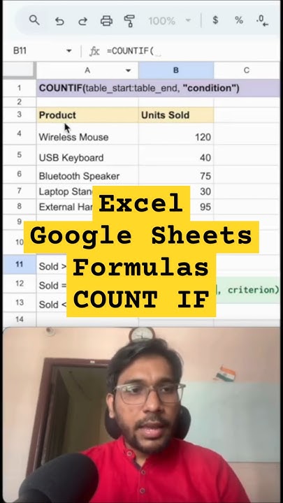 Excel or Google Sheet Formula - COUNT IF Formula #excel #microsoftexcel ...