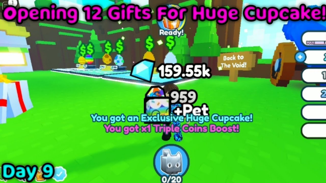 OPENING 12 GIFTS FOR **HUGE CUPCAKE** IN PET SIMULATOR X - Day 9 ...