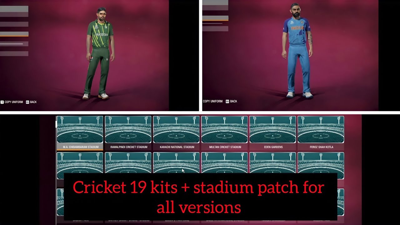 Cricket 19 teams kits + Stadium patch | Cricket 19 offline patch 2023 ...