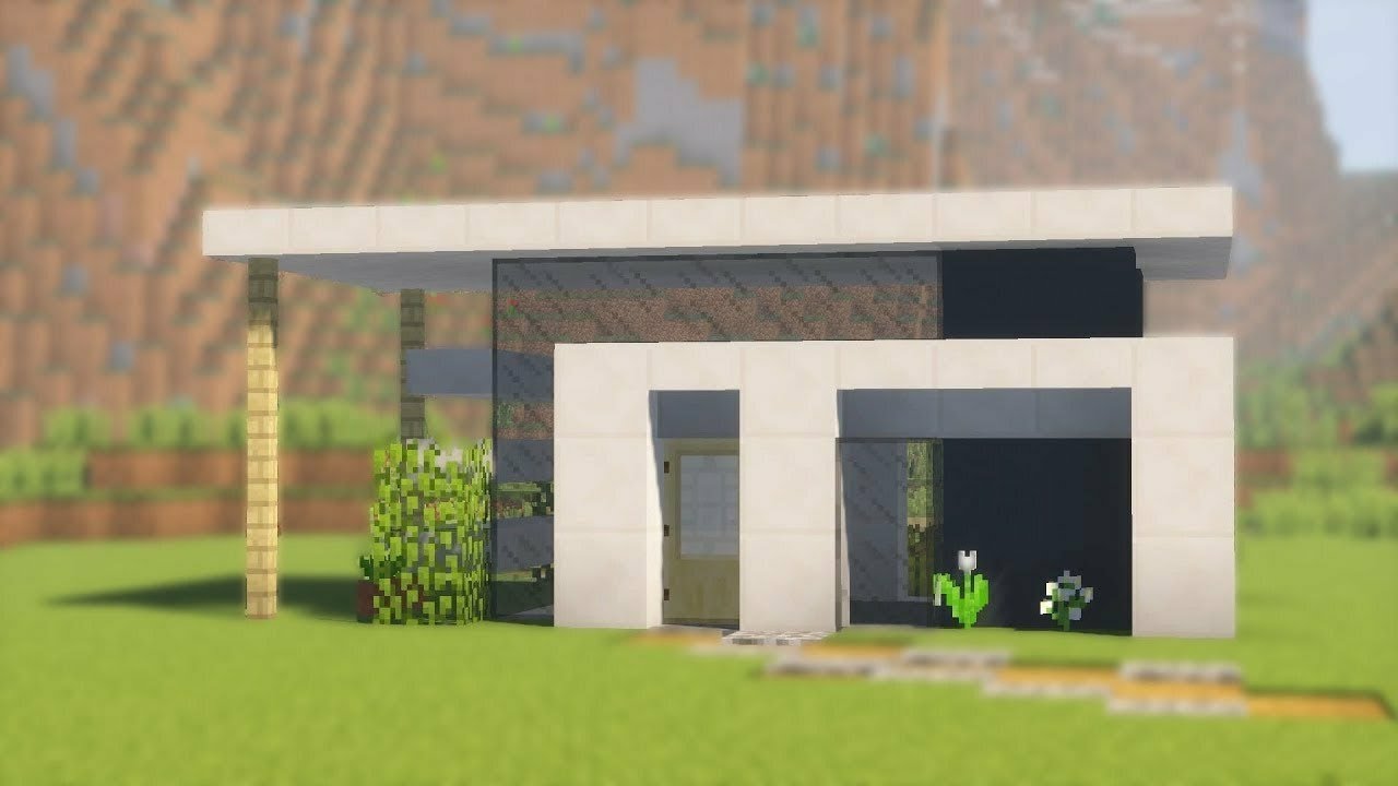 How To Build A Modern House For One Player In Minecraft (#1) - YouTube