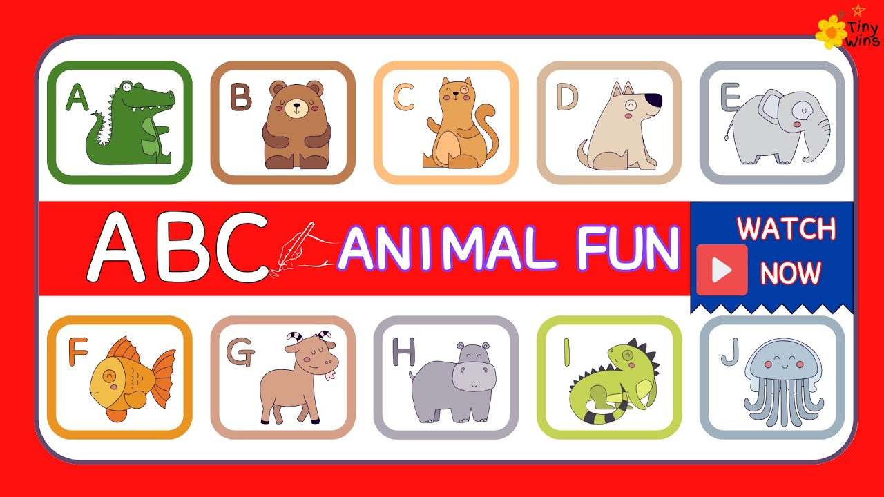 Learn A to Z Letters with Cute Animals | ABC Animal FUN! 🐊🦁🐘 | Alphabet ...