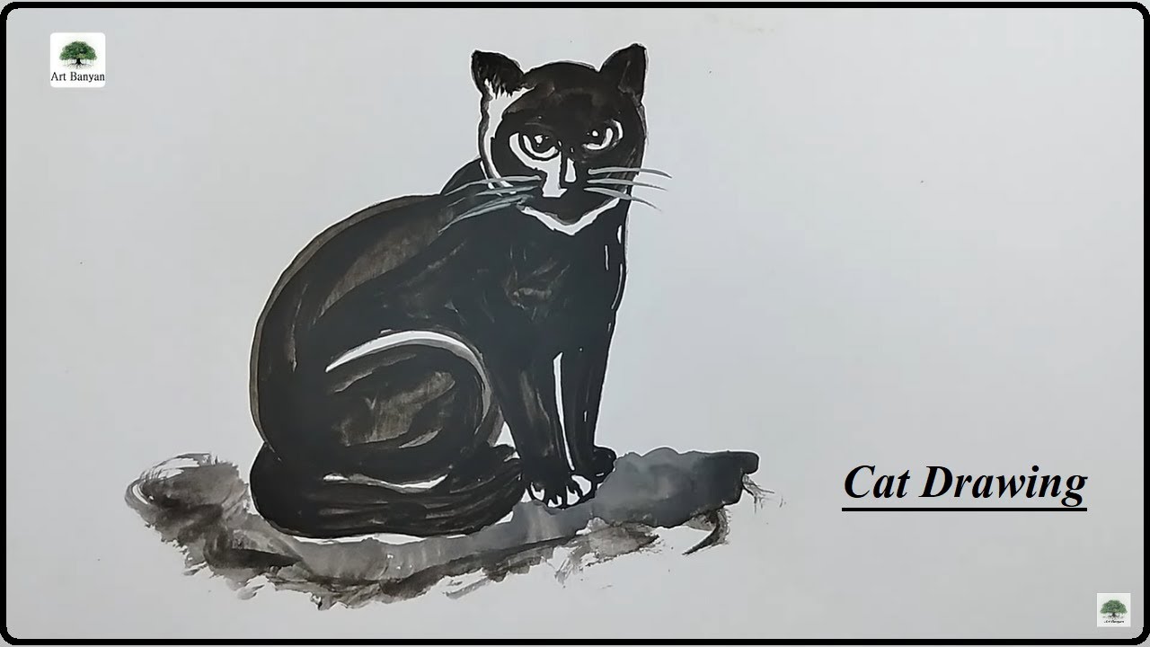 Cat Drawing | Drawing cat | Drawing of cat | Drawing a cat | Cat ki ...