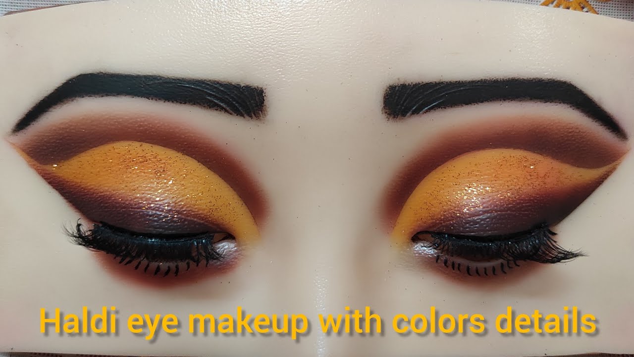 🧡🤎 Haldi eye makeup colors detail step by step for beginners!! eye ...