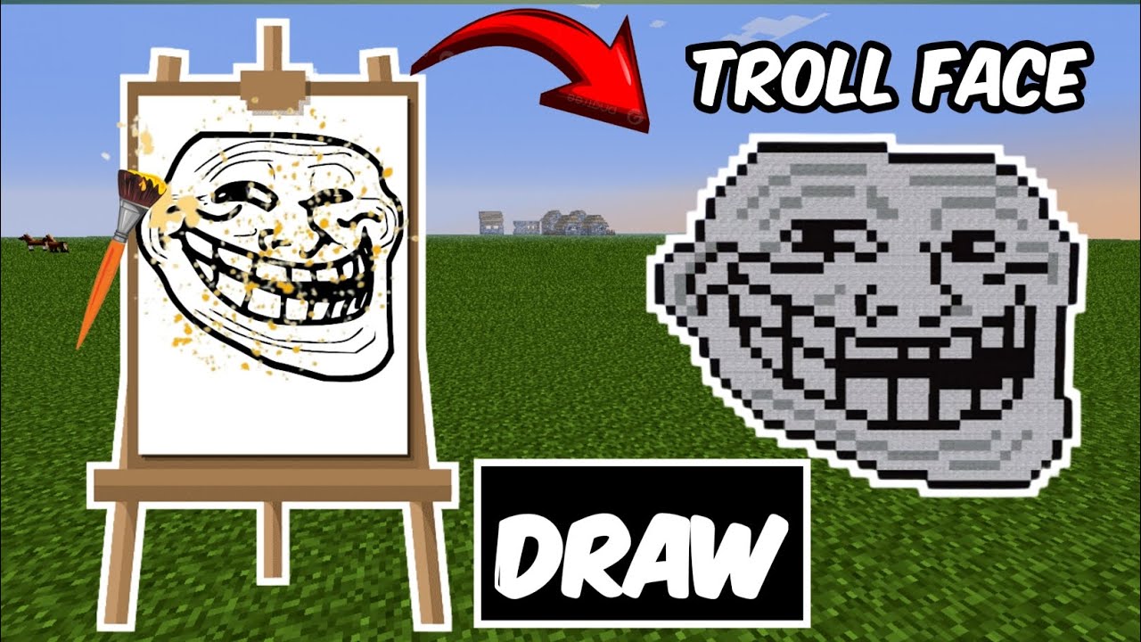 How To Make A Trollface in hindi | How i made a troll face in Minecraft ...