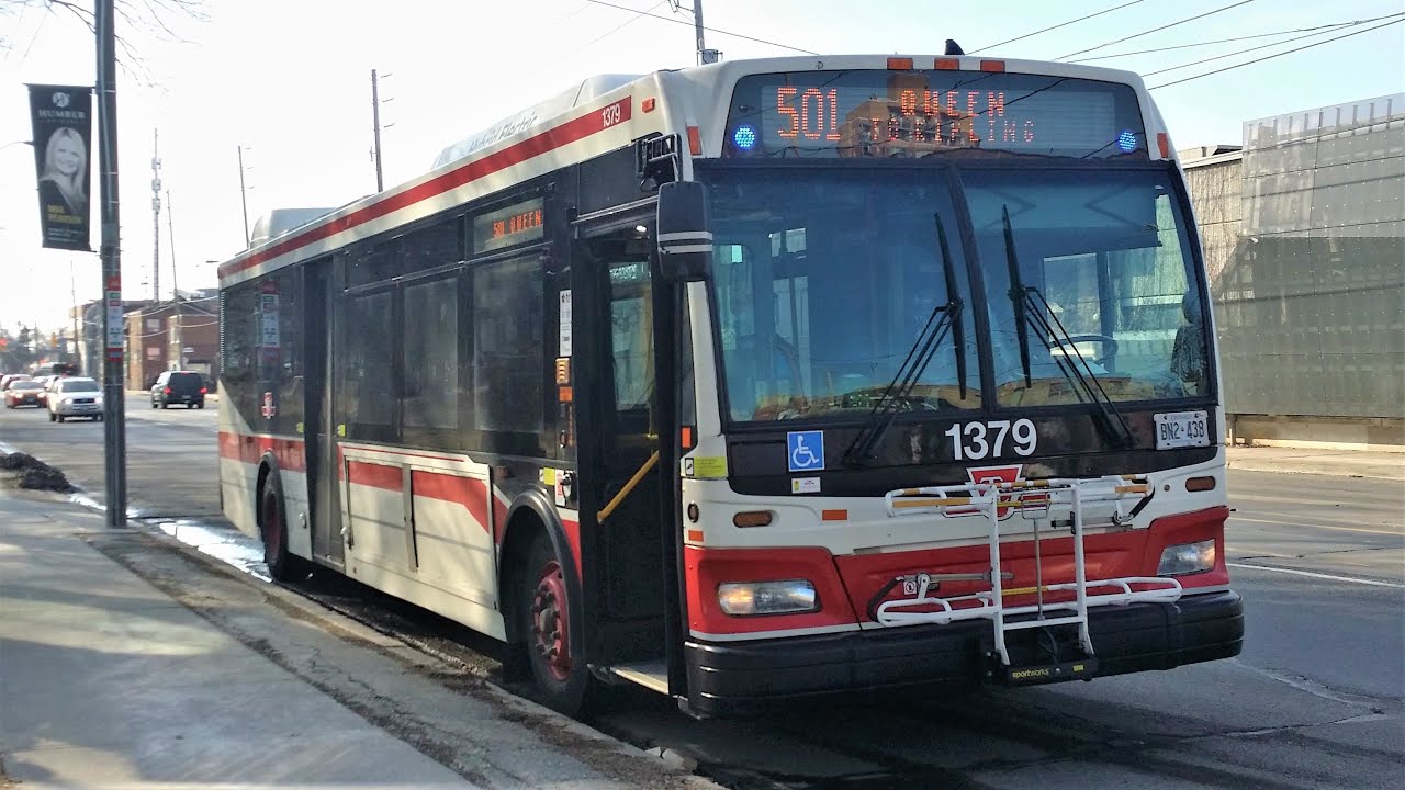 TTC ~ 2007 Orion 07.501 NG HEV # 1379 ~ Bus Ride on 501 Queen Shuttle ...