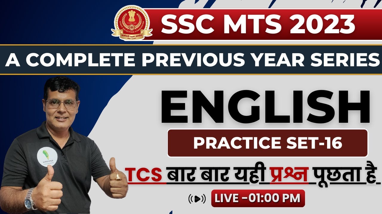SSC MTS 2023 | A COMPLETE PREVIOUS YEAR SERIES | ENGLISH FOR MTS 2023 ...