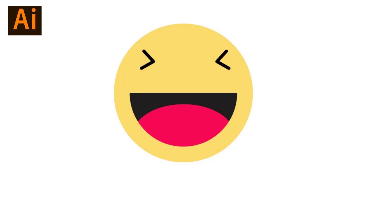 Draw a Facebook haha Emoji In Illustrator - YouTube