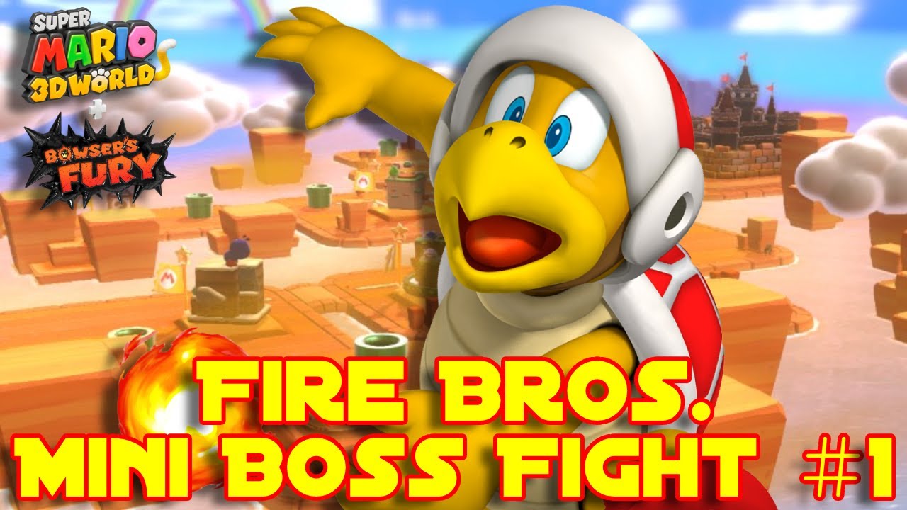 Super Mario 3D World + Bowser's Fury: Fire Bros. Mini Boss Fight #1 ...