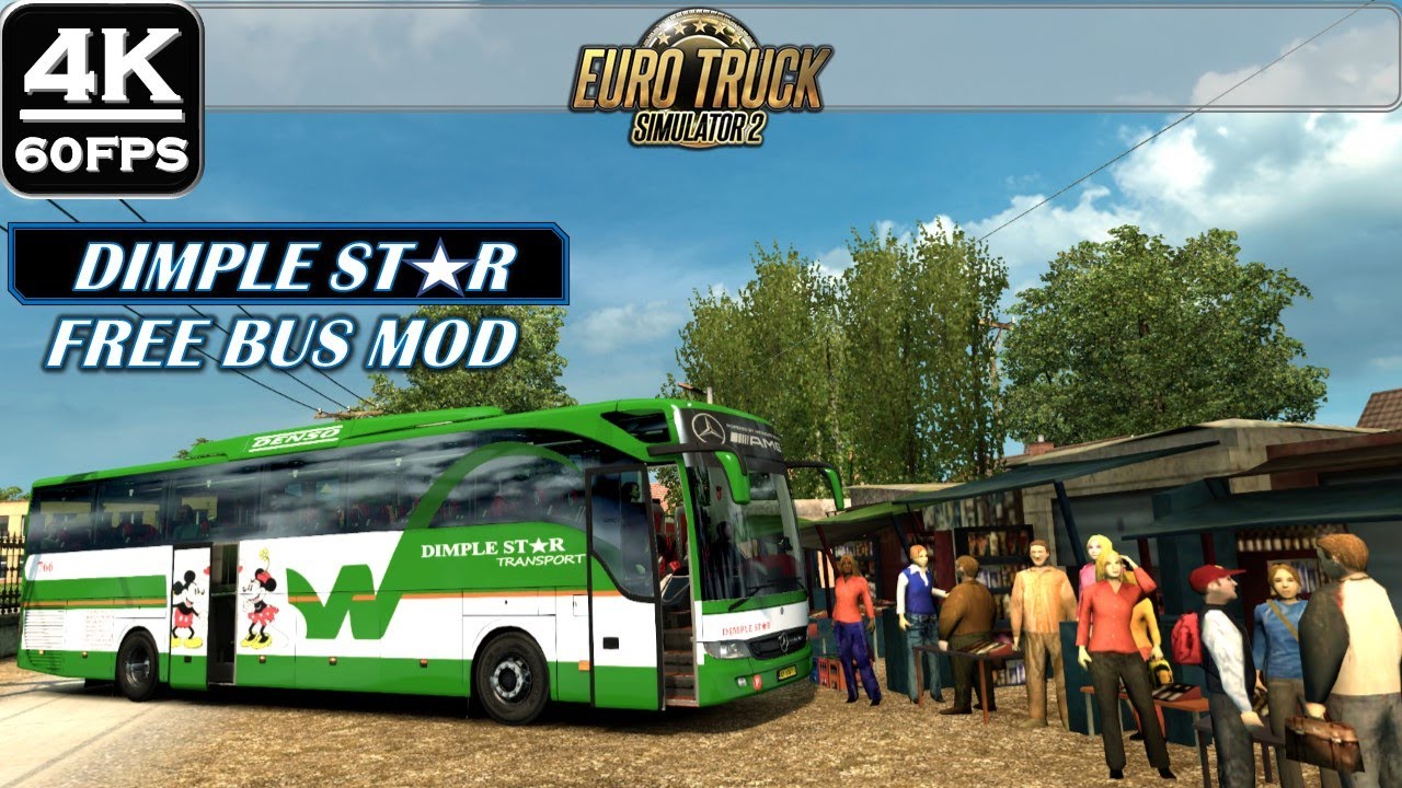 ETS2 DIMPLE STAR TRANSPORT FREE BUS SKIN MOD DOWNLOAD | PASSENGER MOD ...