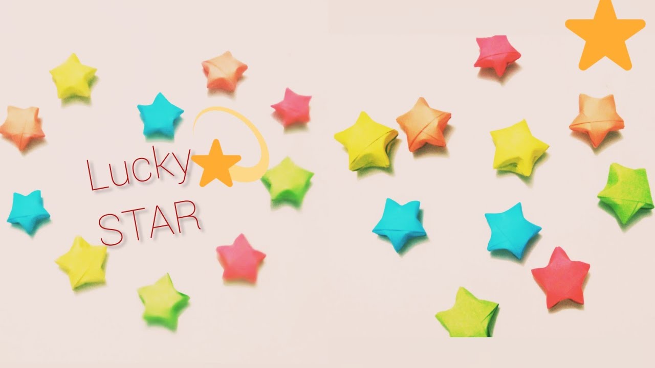 Origami Lucky Star making.How to make a paper little star?paper craft ...