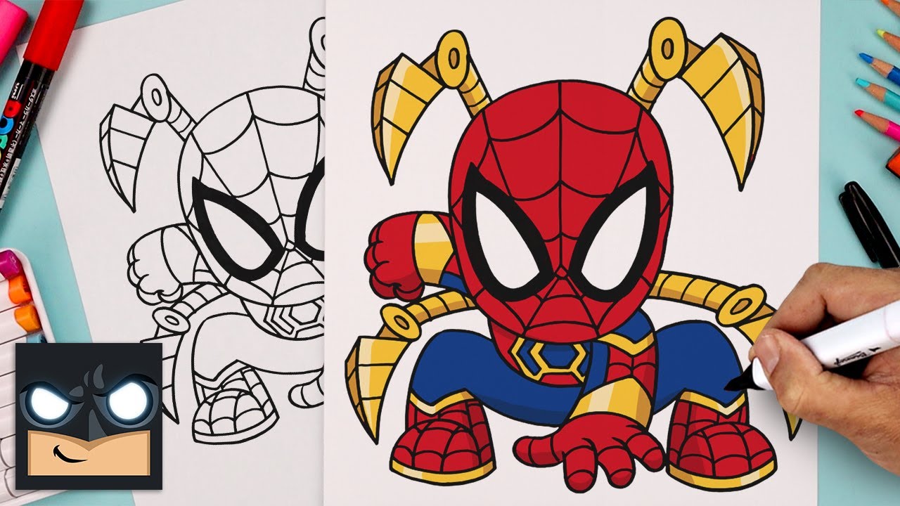 How To Draw the Iron Spider | Spider Man - YouTube